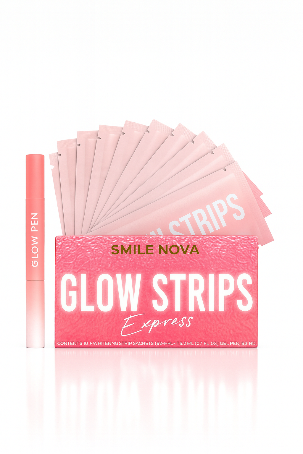 Glow Strips - 10 Express Teeth Whitening Strips & Pen | 8% Professiona ...